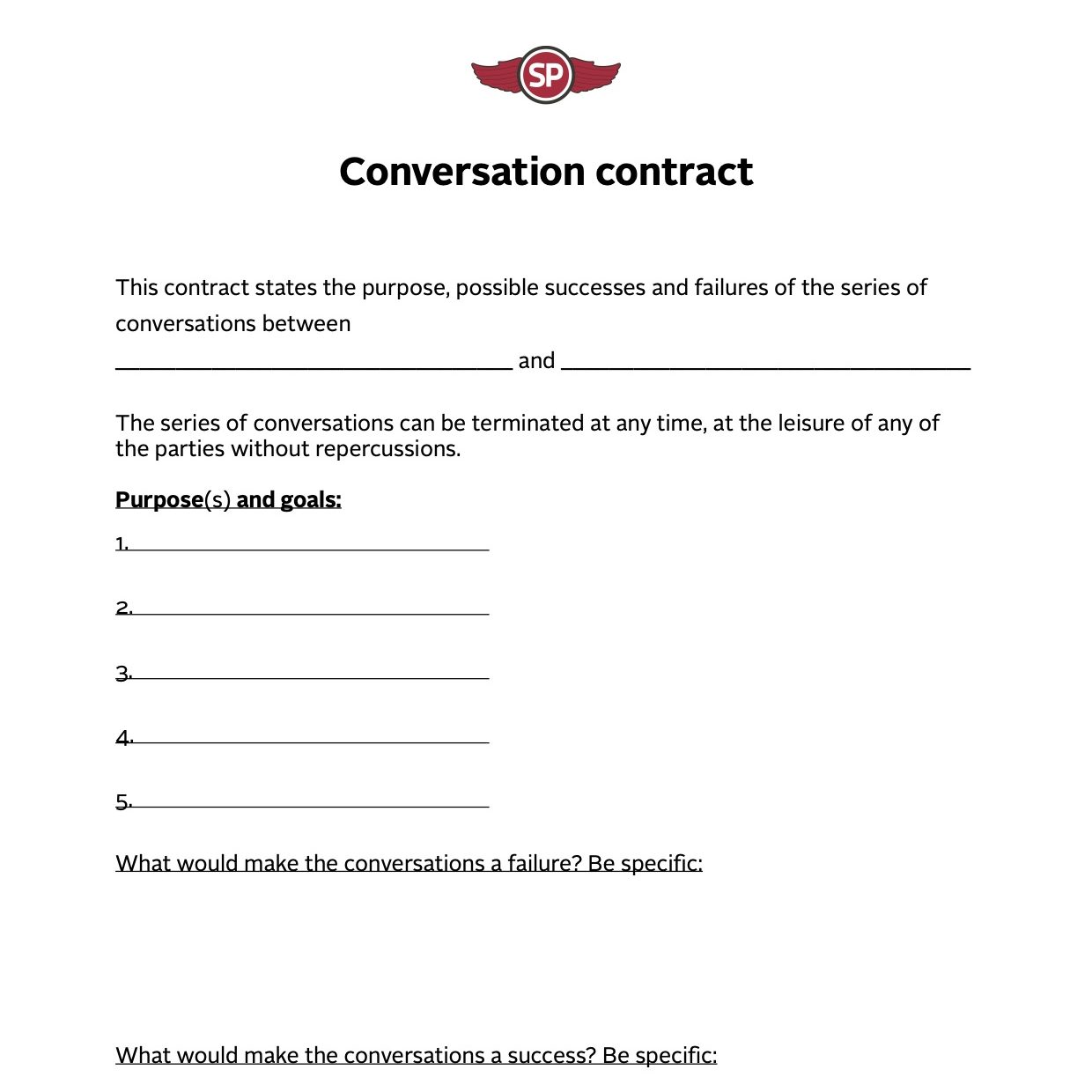 Conversation contract - SalesPilots Goal, purpose, tasks?