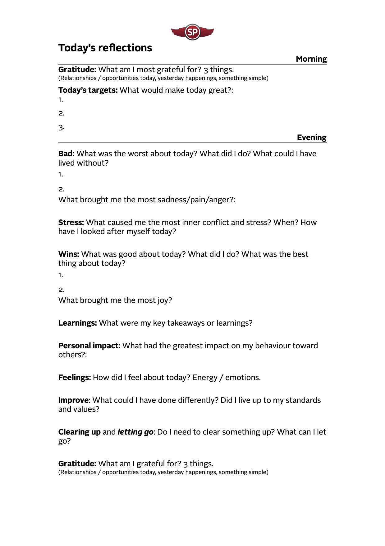 Daily reflections - SalesPilots Reflection method for you